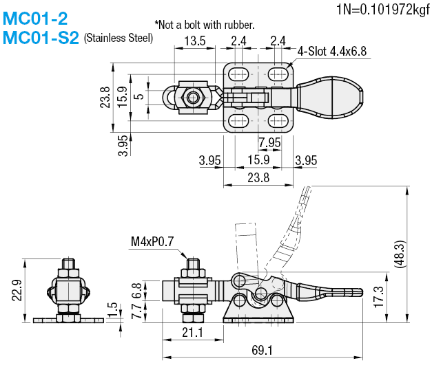 MC01-2 | Toggle Clamps -Horizontal Handle- | MISUMI | MISUMI MEXICO