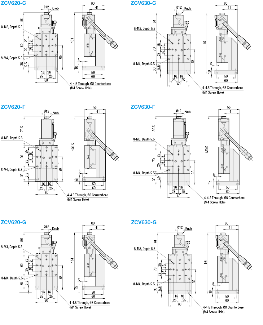 Motorized Z-Axis Stages - Linear Ball Guide, Compact, ZCV | MISUMI ...